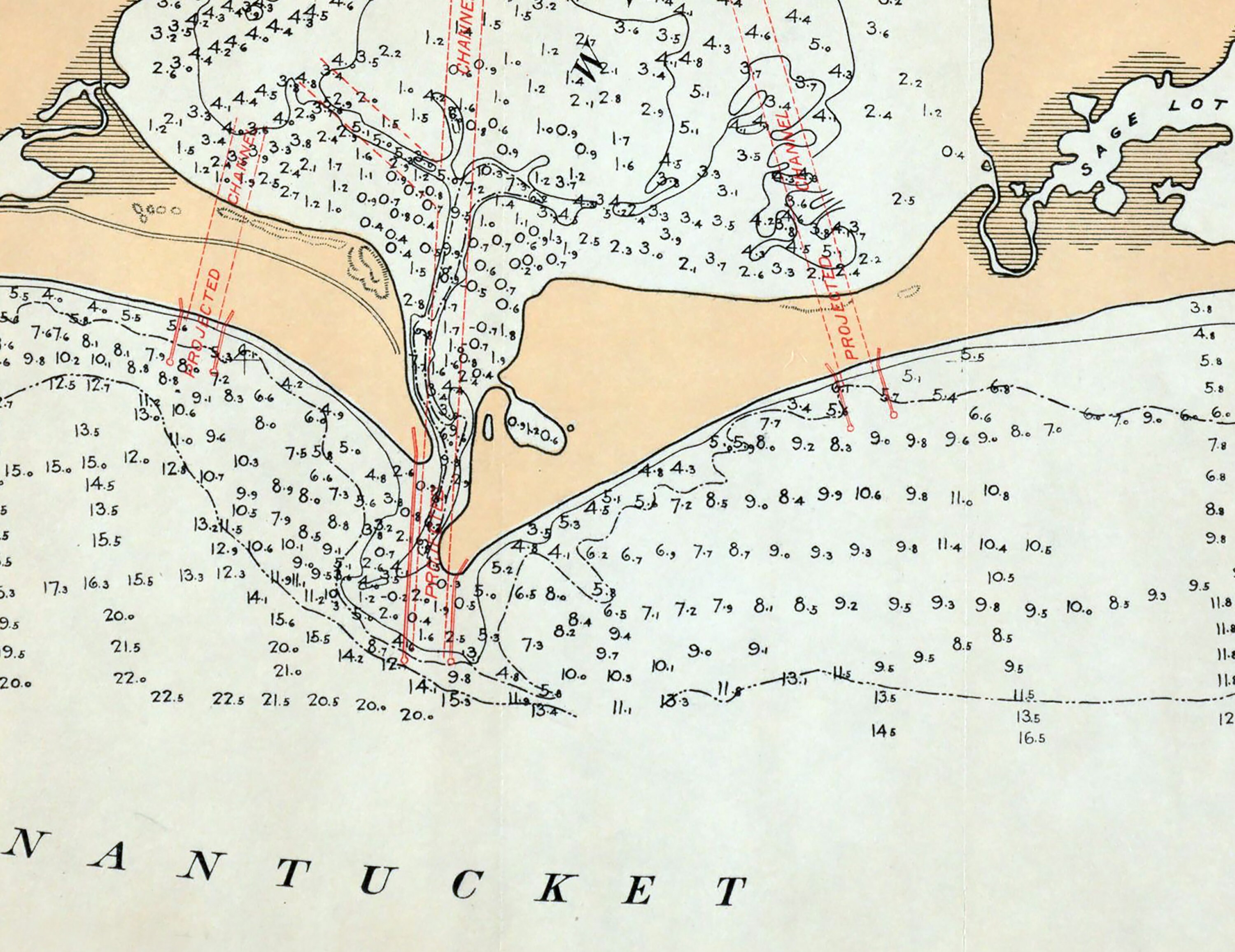 1900 Map of Waquoit Bay Falmouth Massachusetts - Etsy