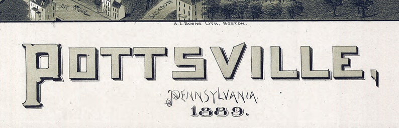 1889 Panoramic Map of Pottsville Pennsylvania - Etsy