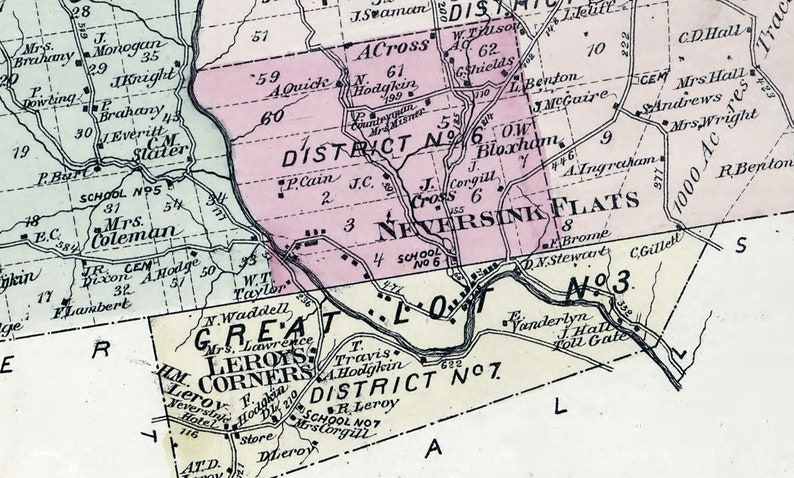 1875 Map of Neversink Township Sullivan County New York - Etsy