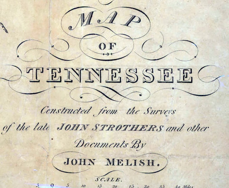 1818 Map of Tennessee - Etsy