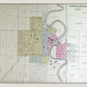1896 Map of Chesaning Saginaw County Michigan - Etsy
