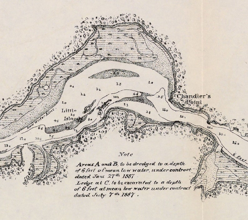 1887 Map of the Saco River Maine - Etsy