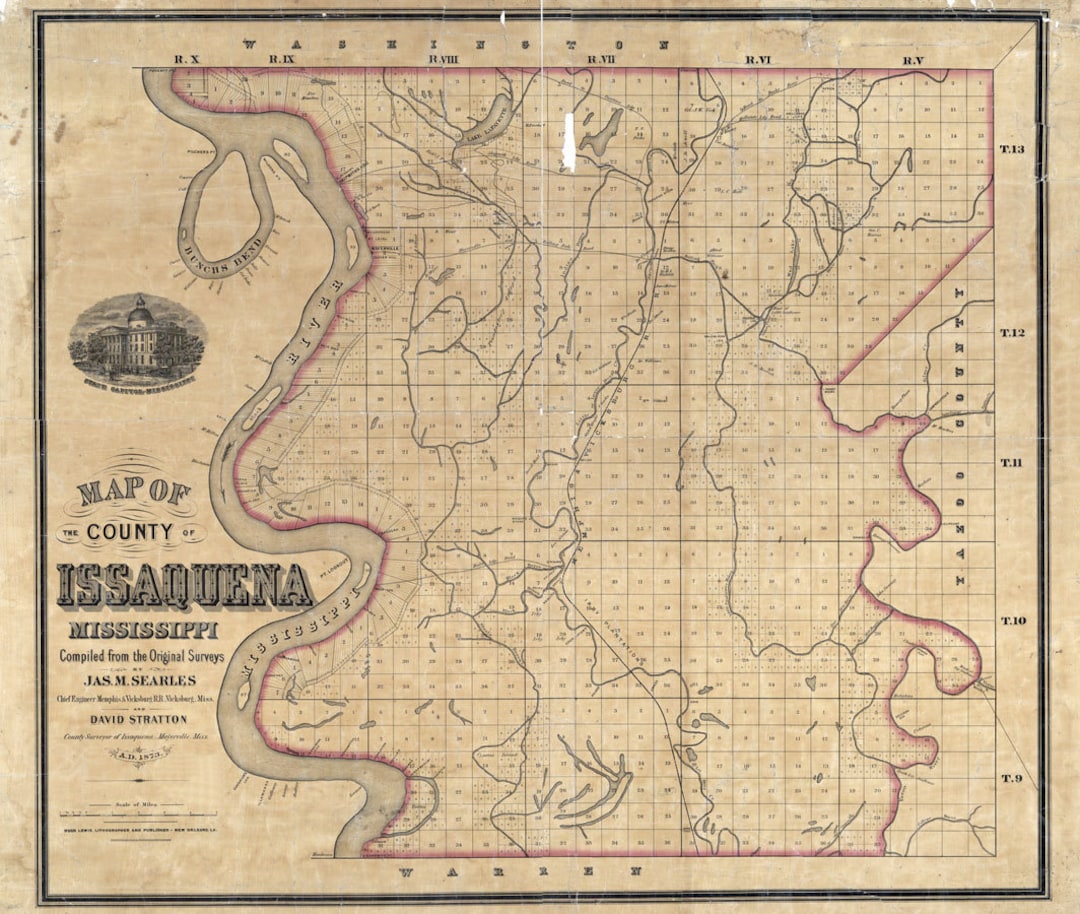 1873 Map of Issaquena County Mississippi - Etsy