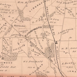 1875 Map of Haverford Township Delaware County Pennsylvania - Etsy