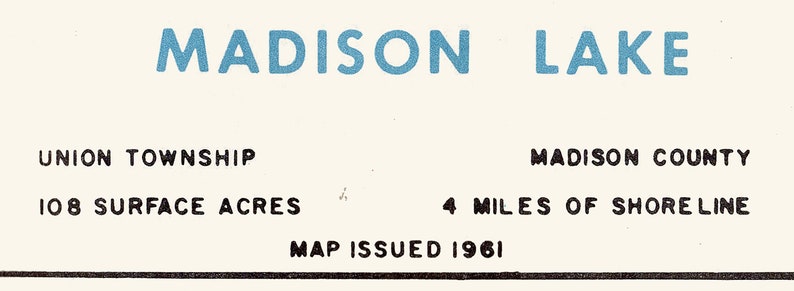 1961 Map of Madison Lake Madison County Ohio - Etsy