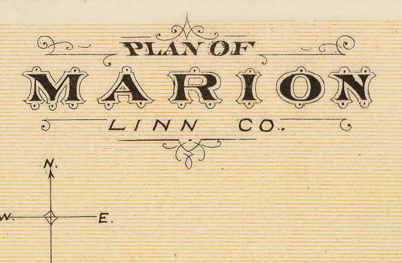 1875 Map of Marion Linn County Iowa - Etsy