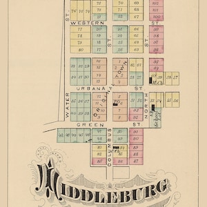 1875 Town Map of Middleburg Logan County Ohio - Etsy