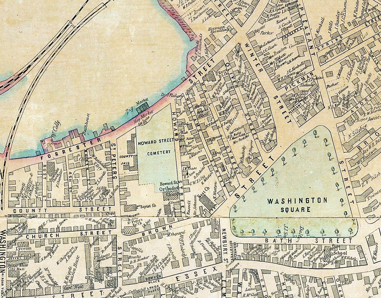 1851 Town Map of Salem Massachusetts - Etsy