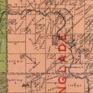1908 Farm Line Map of Langlade County Wisconsin - Etsy