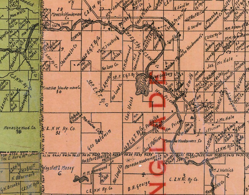 1908 Farm Line Map of Langlade County Wisconsin - Etsy