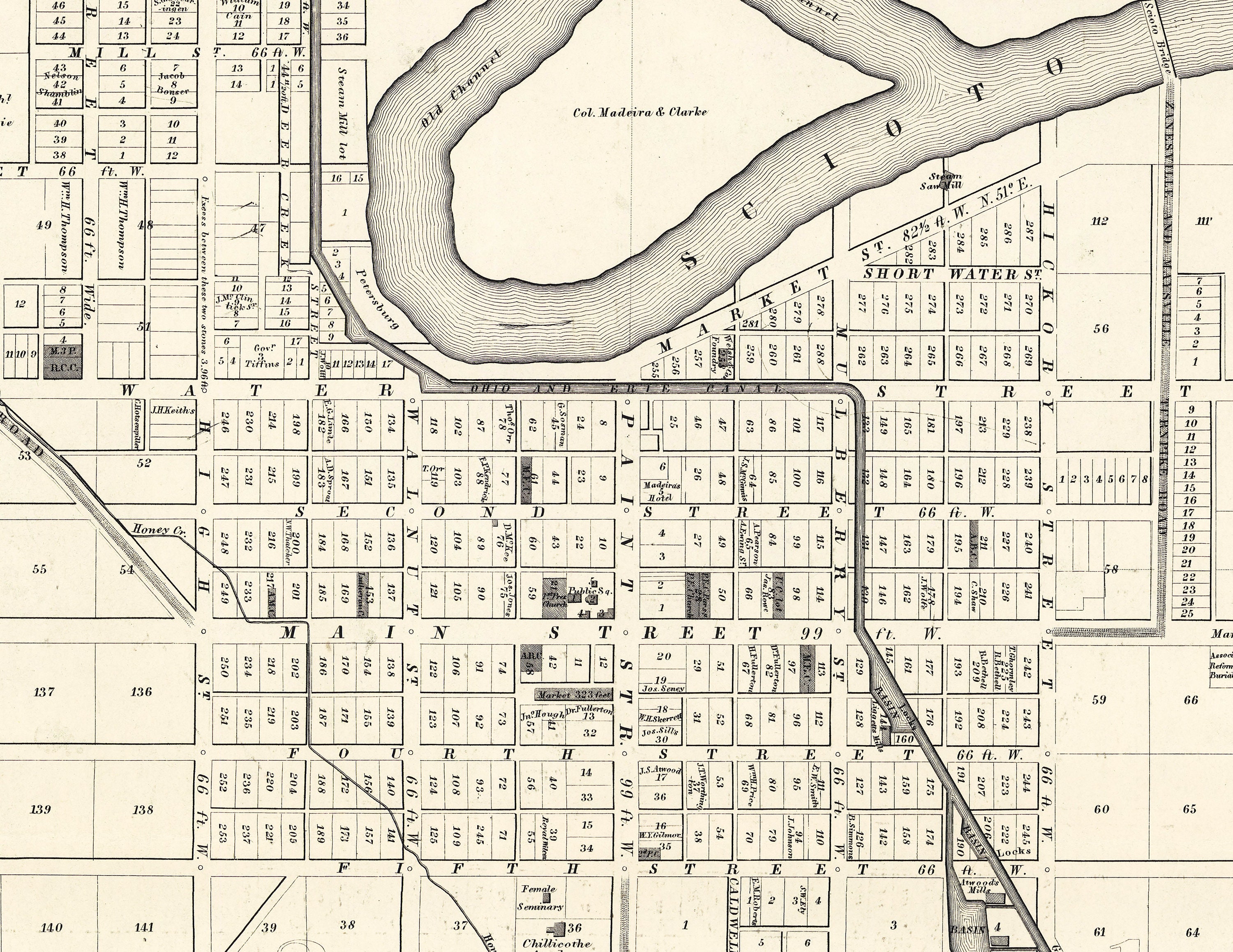1843 Map of Chillicothe Ohio - Etsy