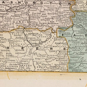 1899 Map of Pennsylvania - Etsy