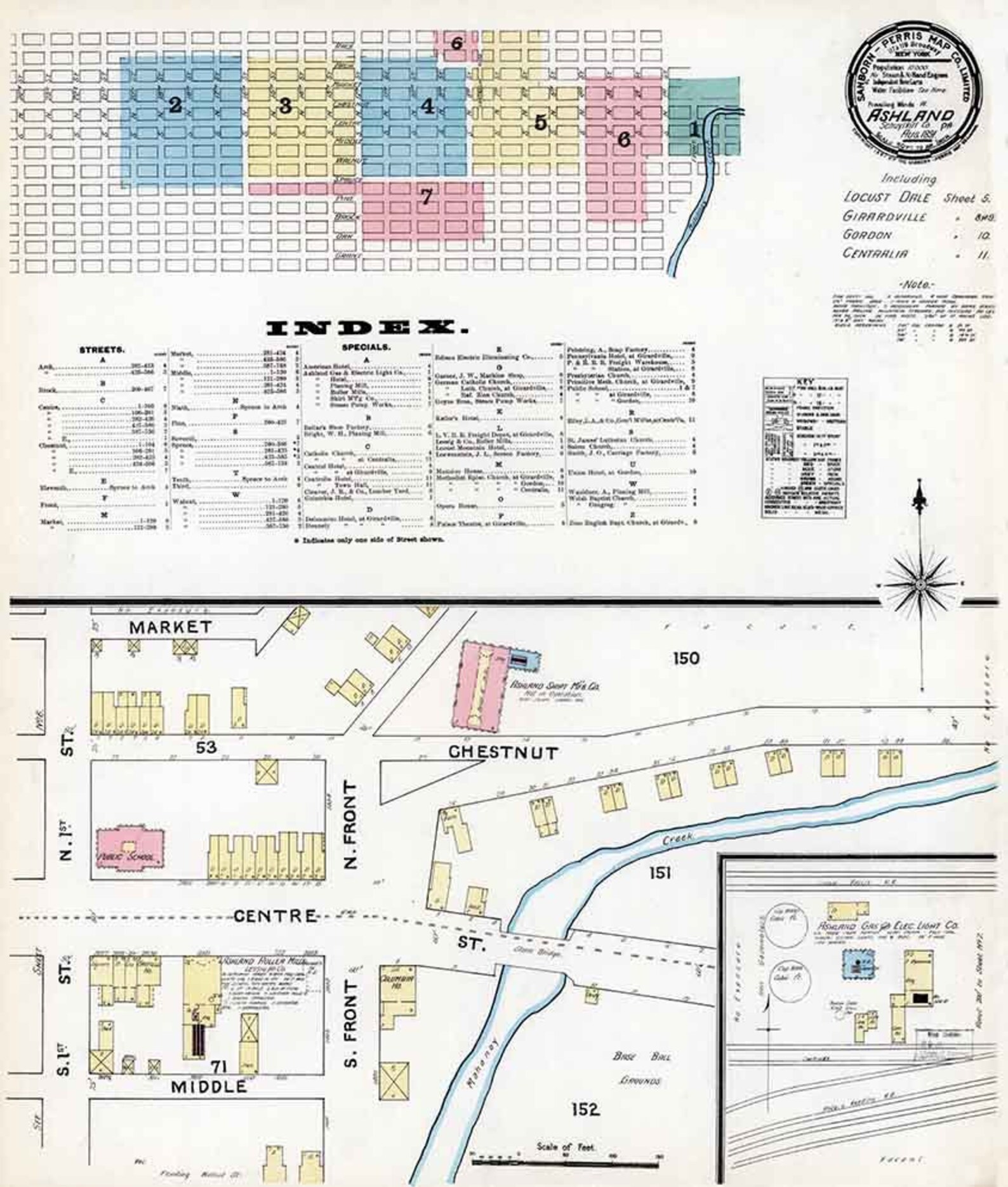 1891 Sanborn Map of Ashland Schuylkill County Pennsylvania - Etsy