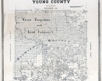 1880 Map of Texas - Etsy