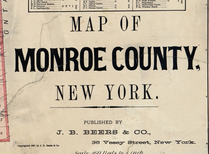 1887 Map of Monroe County New York With Farm Names | Etsy
