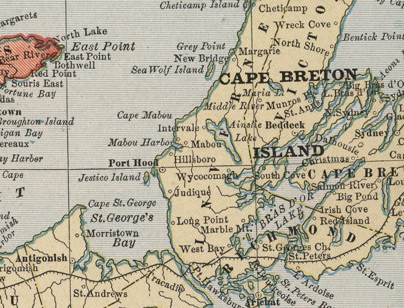 1883 Map of Nova Scotia and New Brunswick Canada - Etsy