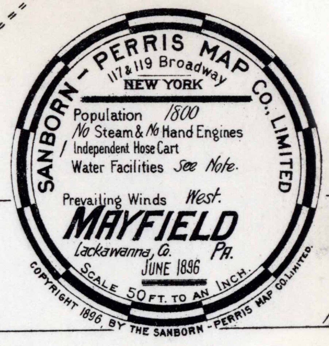 1896 Town Map of Mayfield Lackawanna County Pennsylvania - Etsy