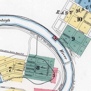 1896 Town Map of Mauch Chunk Carbon County Pennsylvania - Etsy