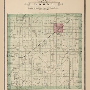 1886 Map of Boone Township Boone County Illinois - Etsy