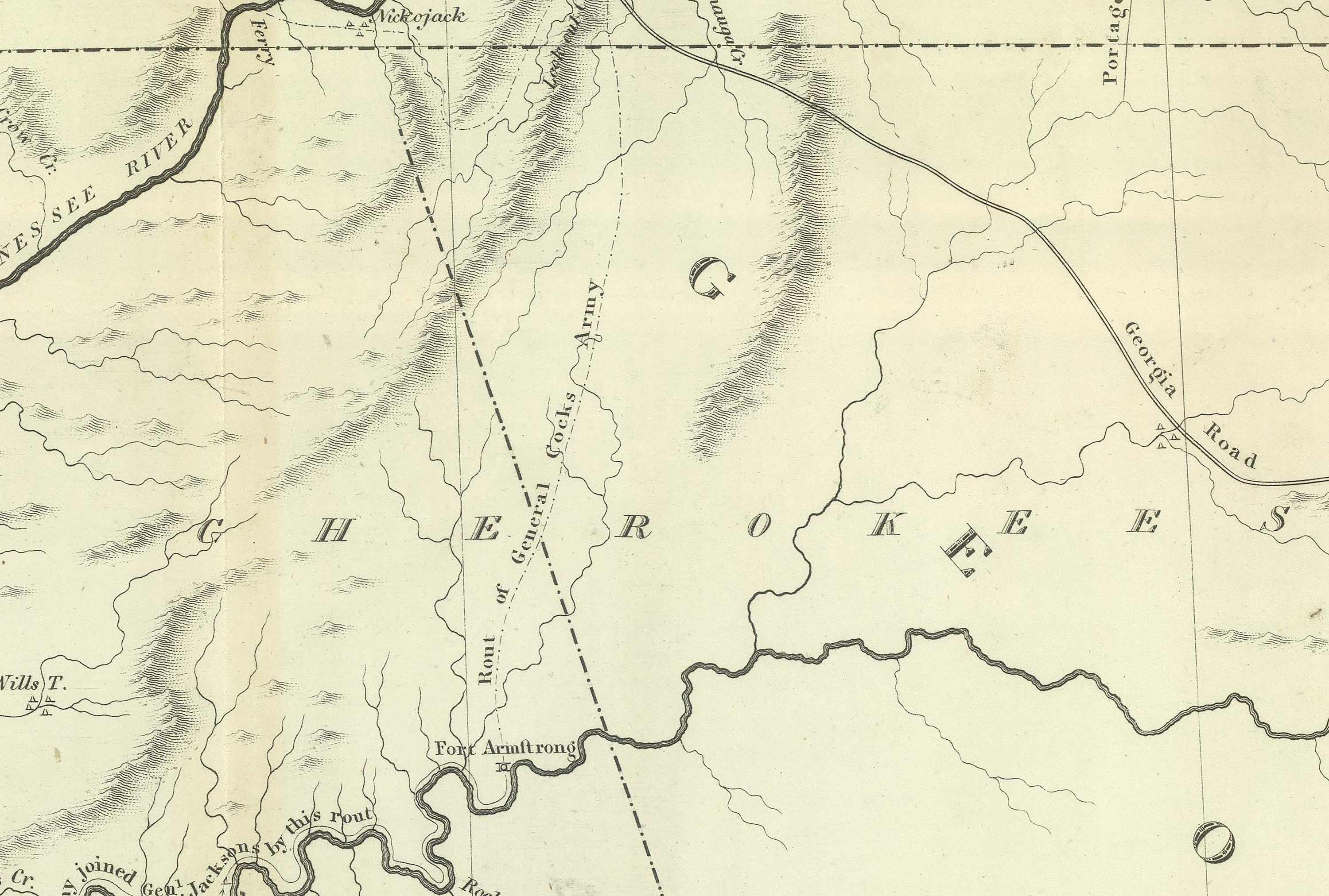 1824 Map of Cherokee and Creek Indians in Georgia and Alabama - Etsy