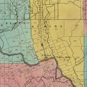 1829 Map of Tioga County New York - Etsy