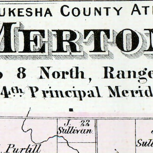 1873 Map of Merton Township Waukesha County Wisconsin - Etsy