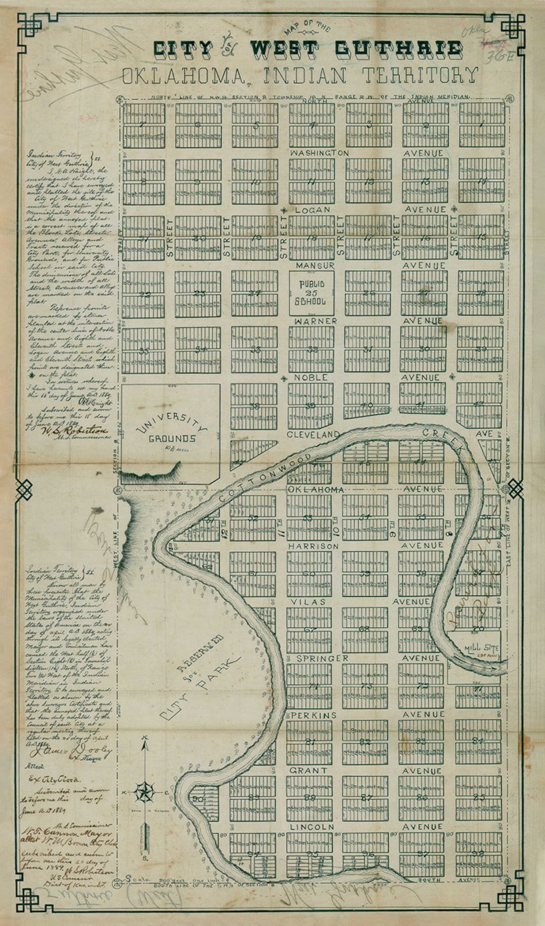 1889 Map of West Guthrie Oklahoma Indian Territory - Etsy