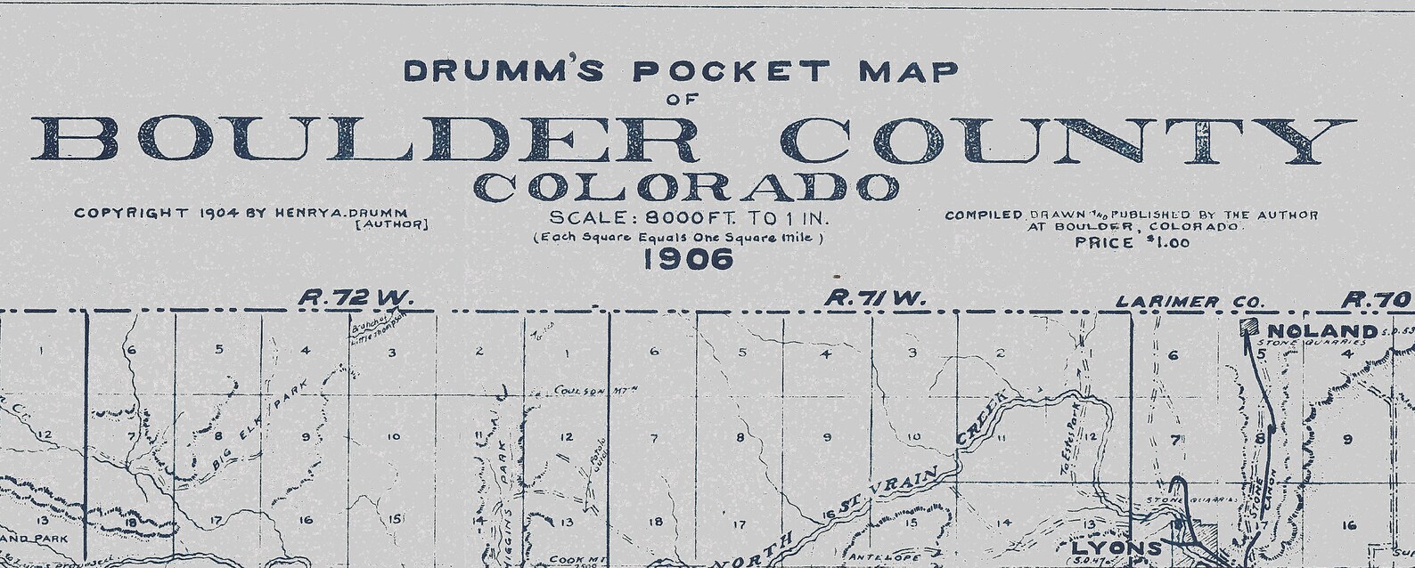 1906 Map of Boulder County Colorado Farms Mines and Oil Wells - Etsy