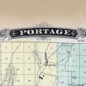 1878 Map of Wood and Portage County Wisconsin - Etsy