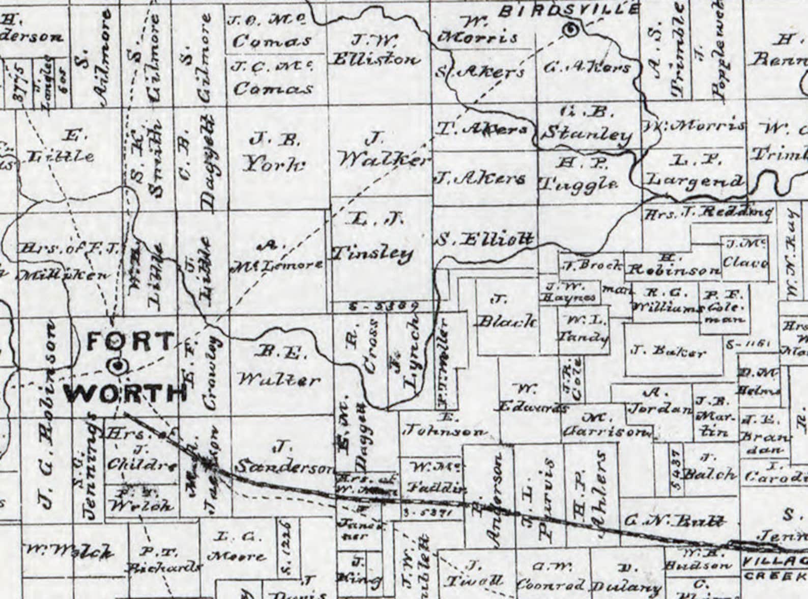 1870 Map of Tarrant County Texas Fort Worth - Etsy