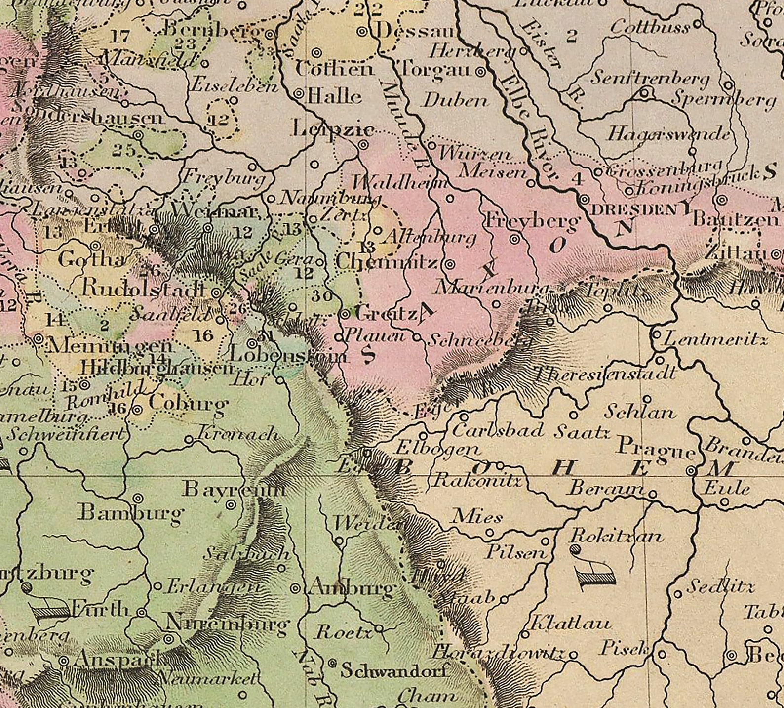 1849 Map of Germany - Etsy