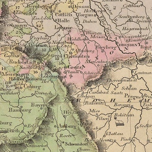 1849 Map of Germany - Etsy