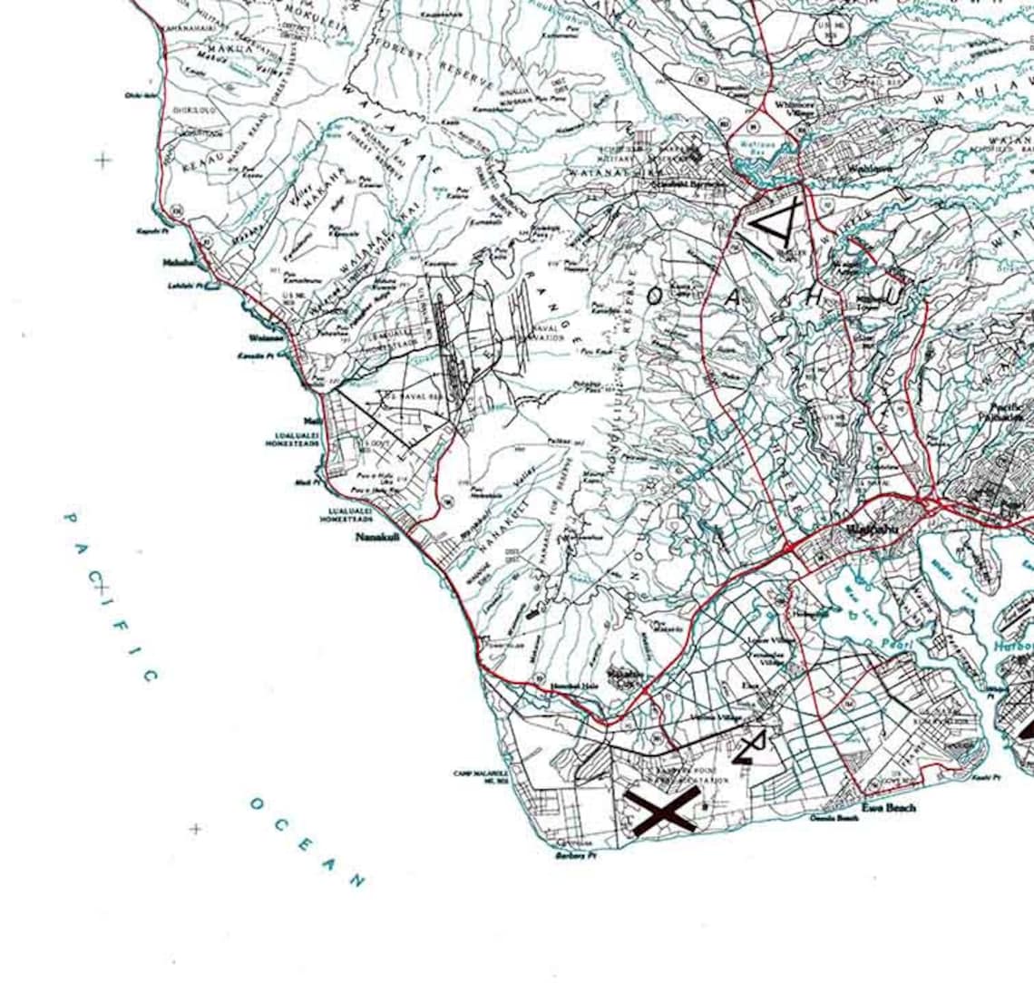 1975 Topo Map of Honolulu Hawaii Quadrangle - Etsy