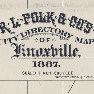 1887 Map of Knoxville Tennessee - Etsy
