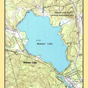 2001 Map of Webster Lake New Hampshire - Etsy