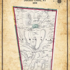 1858 Map of Amenia Township Dutchess County New York - Etsy
