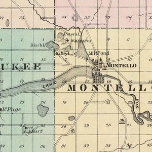 1878 Map of Marquette County Wisconsin - Etsy