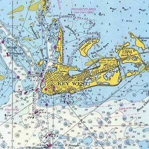 1954 Nautical Map of Sombrero Key to Sand Key Florida - Etsy