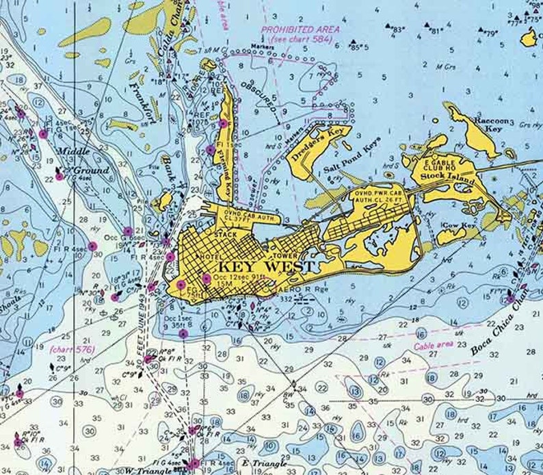 1954 Nautical Map of Sombrero Key to Sand Key Florida - Etsy