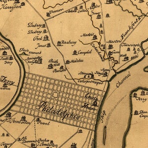 1752 Map of Philadelphia Pennsylvania - Etsy