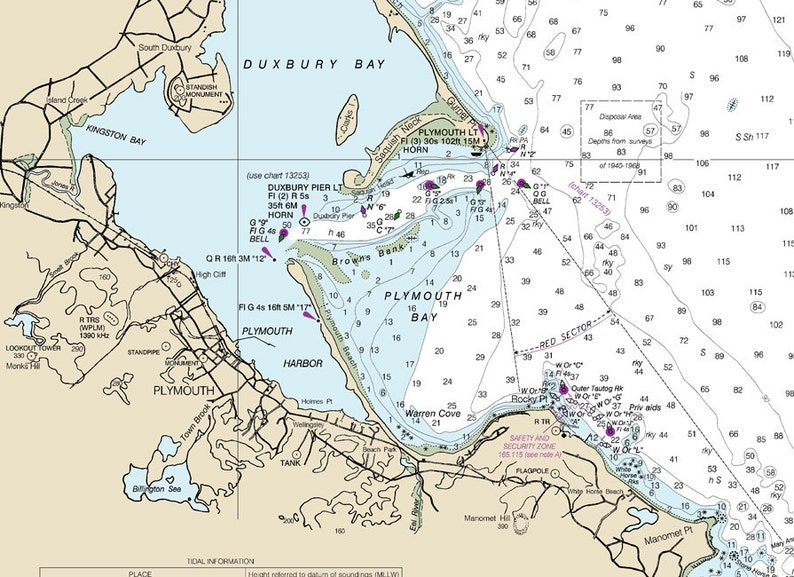 2013 Nautical Chart Map of Cape Cod Bay Massachusetts | Etsy