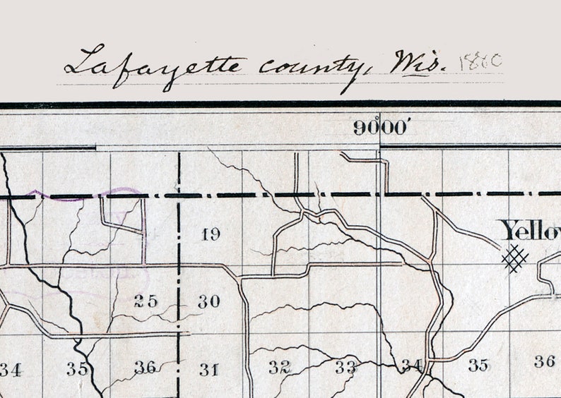 1880 Map of Lafayette County Wisconsin - Etsy