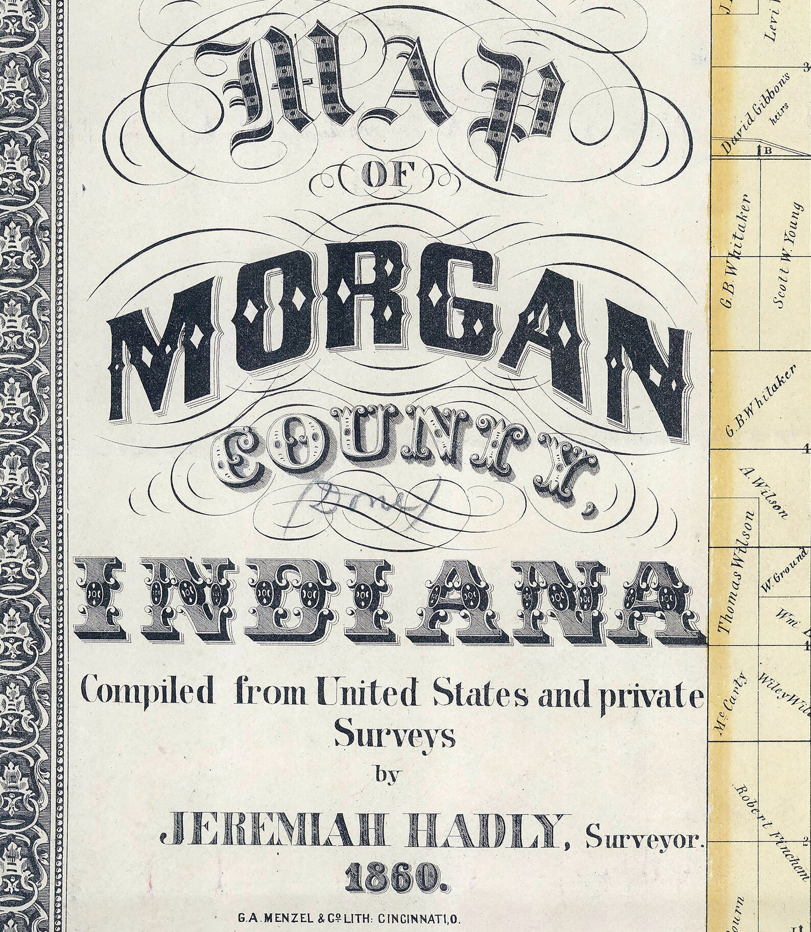 1860 Farm Line Map of Morgan County Indiana - Etsy