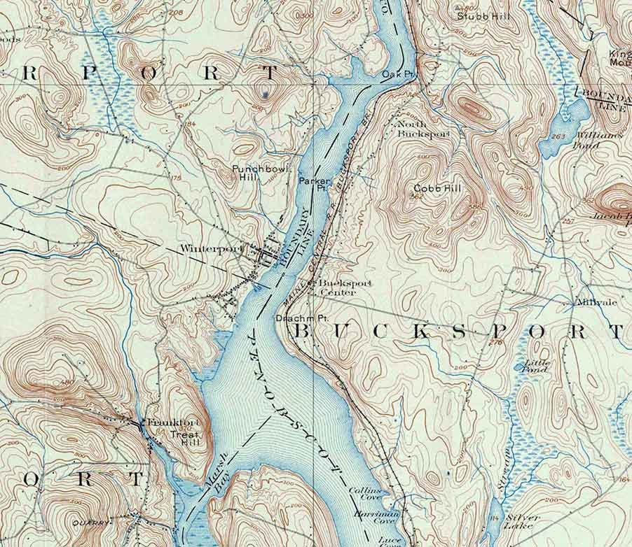 1900 Topo Map of Bucksport Maine Quad - Etsy