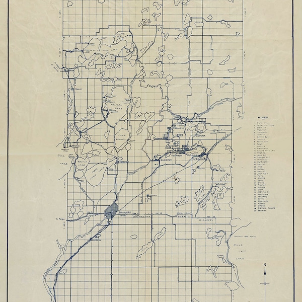Crow Wing Lake Map - Etsy