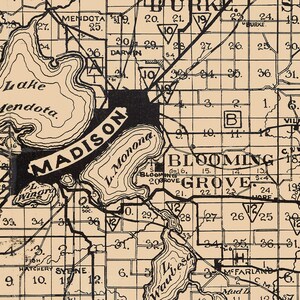 1922 Map of Dane County Wisconsin - Etsy