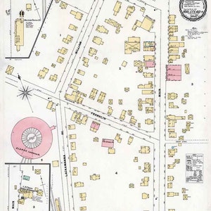 1897 Town Map of Hallstead Susquehanna County Pennsylvania - Etsy