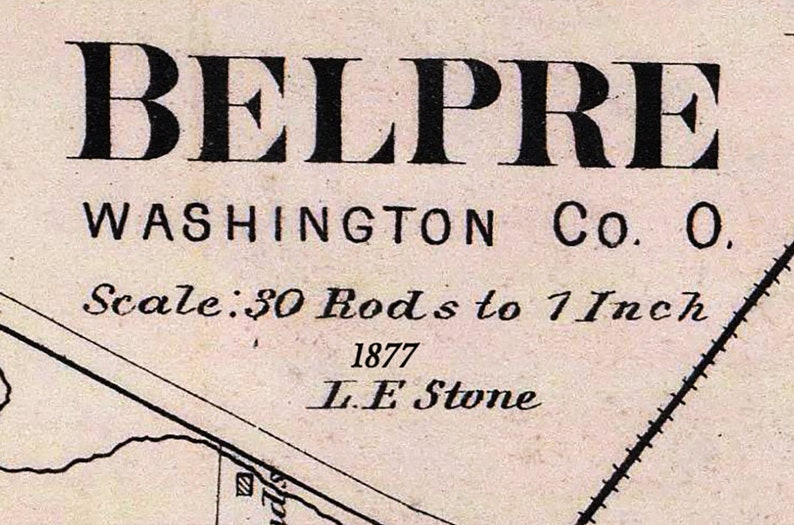 1877 Map of Belpre Washington County Ohio - Etsy