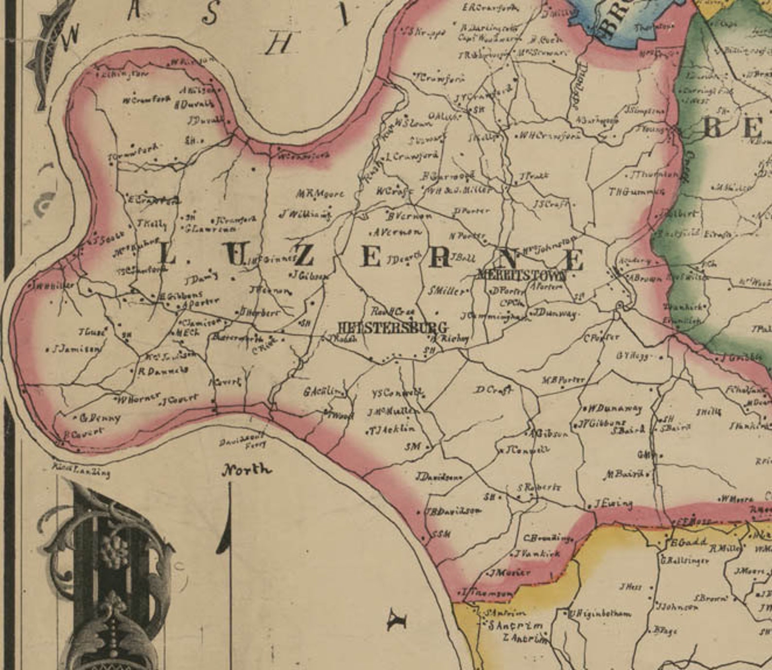 1858 Map of Fayette County Pa Uniontown Monongahela River | Etsy