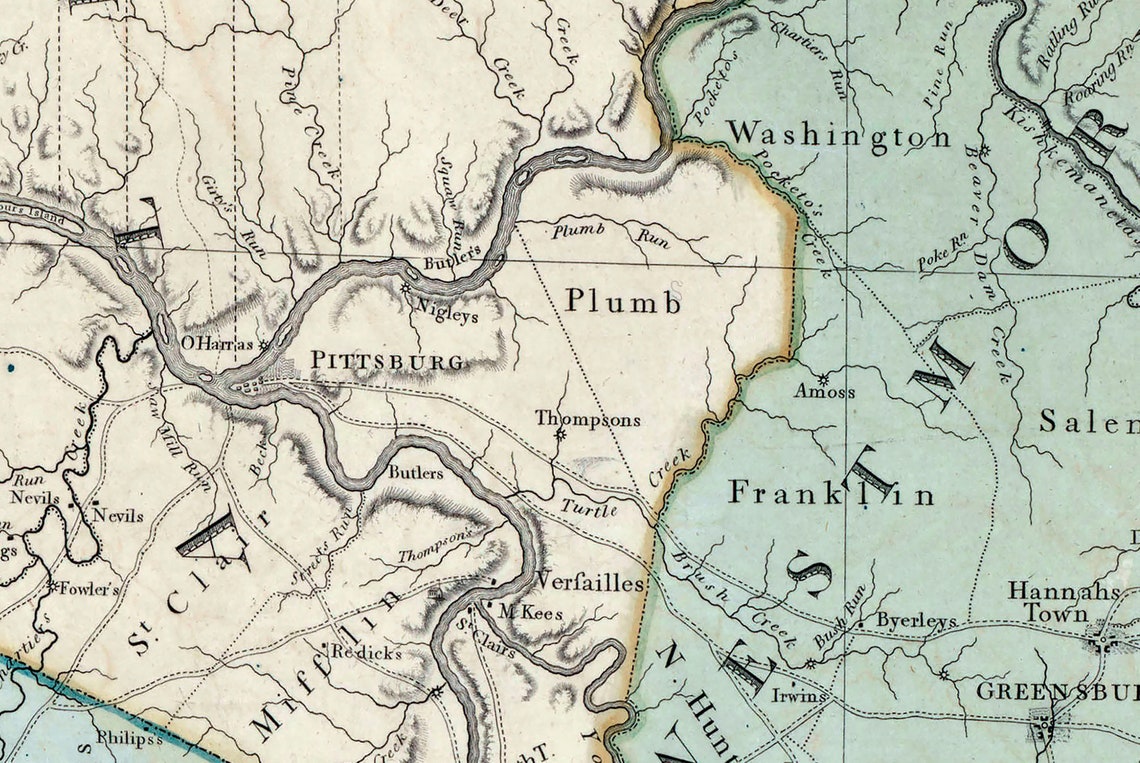 1792 Map of Pennsylvania - Etsy